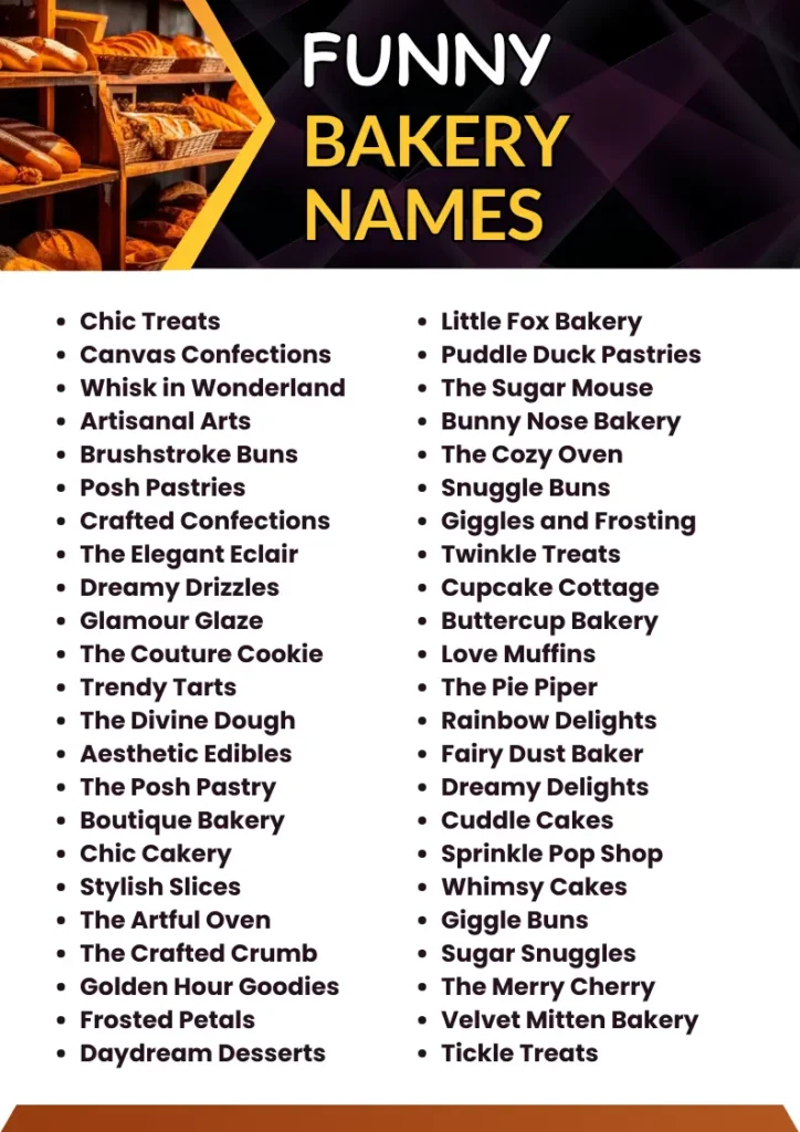 390 Funny Bakery Names AI Generator